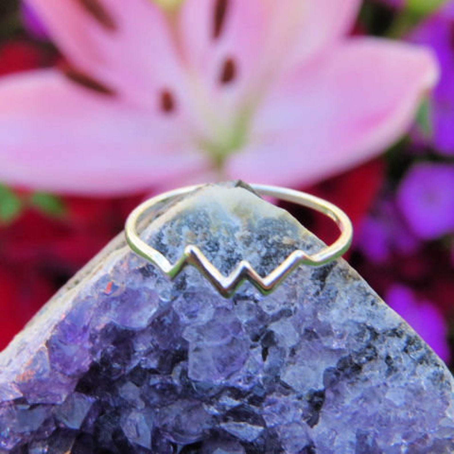 Energy Vibration Frequency Ring - Sterling Silver Spiritual Ring ...