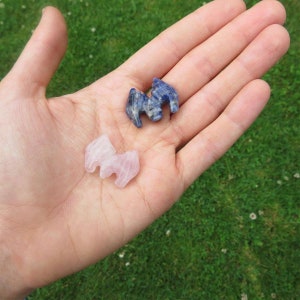 Mini Carved Crystal Bat Figurine 1" - Carved Stone Animal - Bat Stone ...