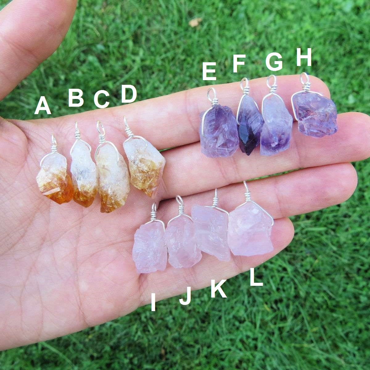 Raw Crystal Necklace Sterling Silver Amethyst Citrine Or Etsy