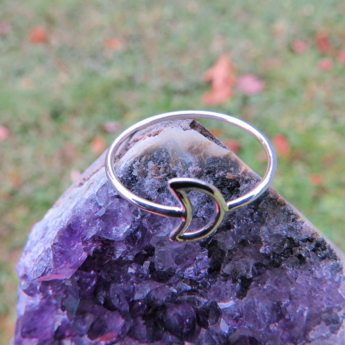Crescent Moon Ring Sterling Silver Open Half Moon Ring - Etsy