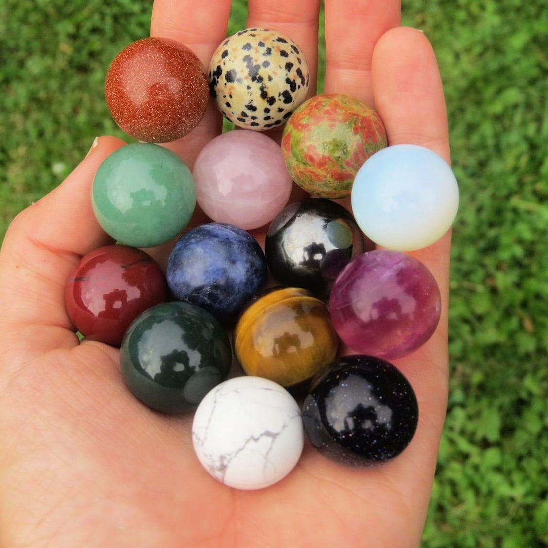 Mini Crystal Ball - Gemstone Sphere 20mm - Polished Crystal Marble ...