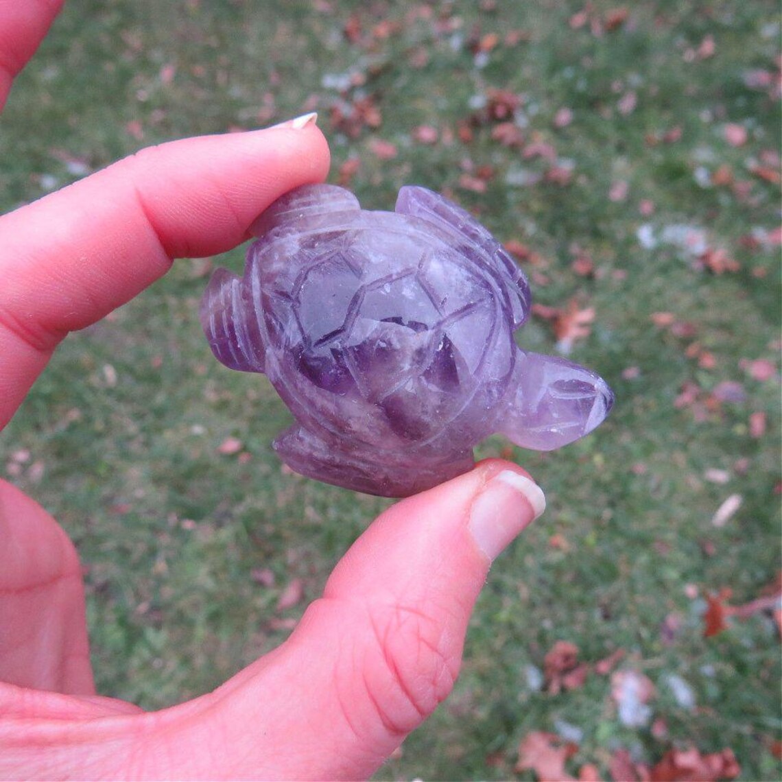 Crystal Sea Turtle Figurine 2" - Carved Stone Animal - Turtle Stone ...