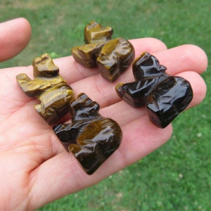 Mini Crystal Bear Figurine 1" - Bear Stone Animal Carving - Brown Bear ...