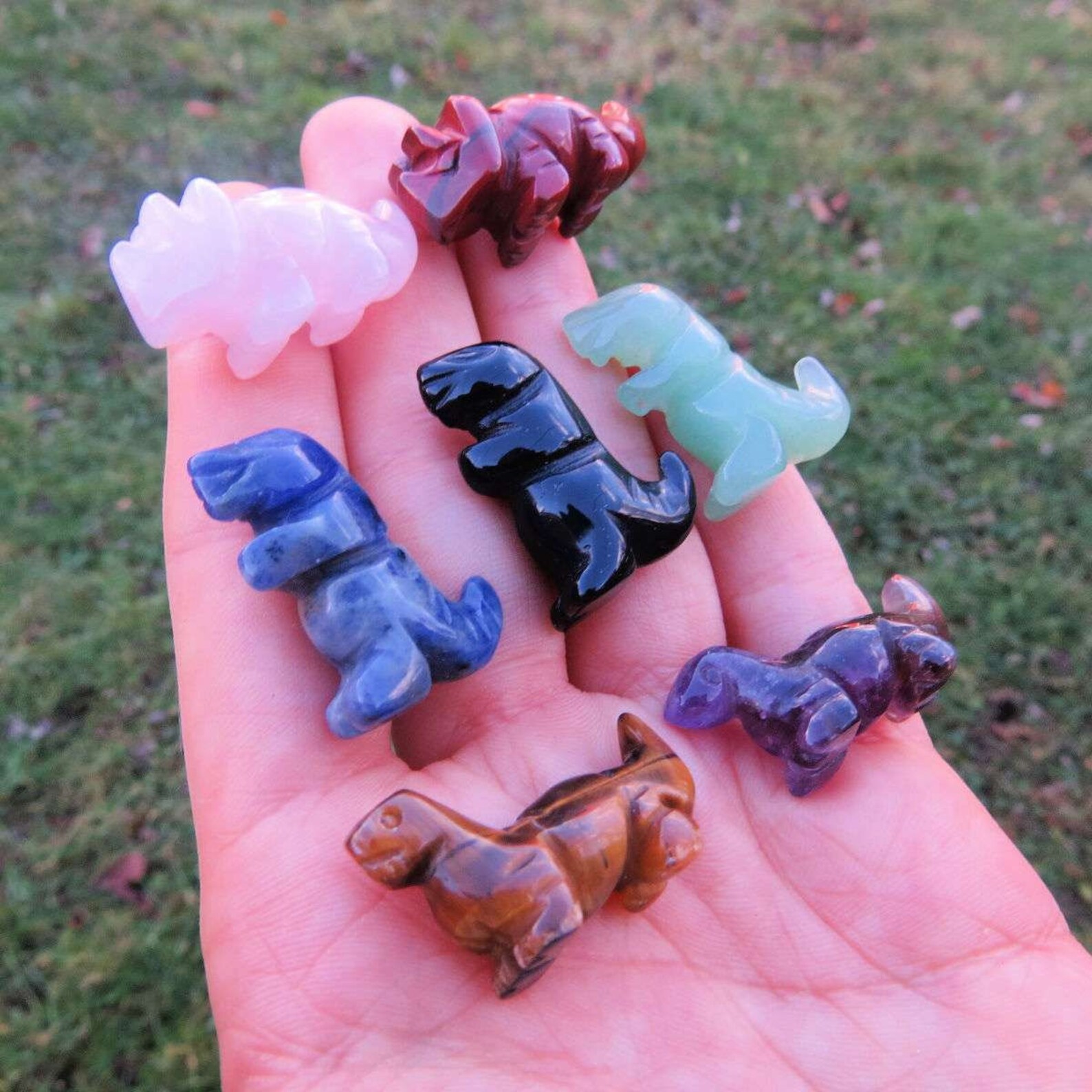 Mini Carved Crystal Dinosaur Figurine 1 Carved Stone | Etsy