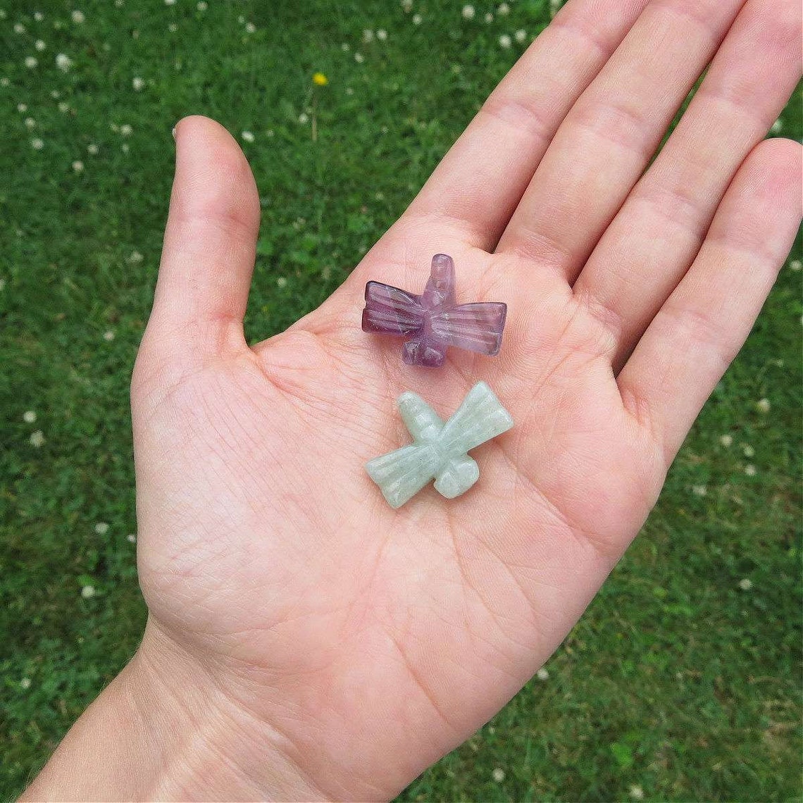 Mini Carved Crystal Dragonfly Figurine 1 Carved Stone | Etsy