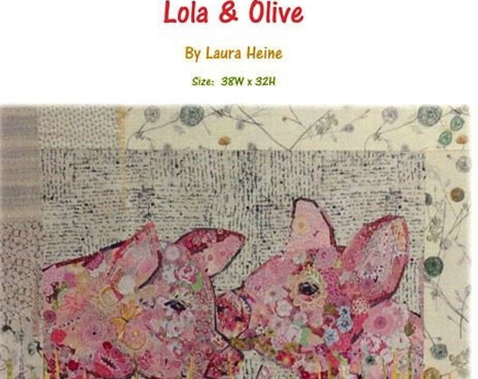 LOLA & OLIVE Pig Collage Pattern by Laura Heine for - Etsy