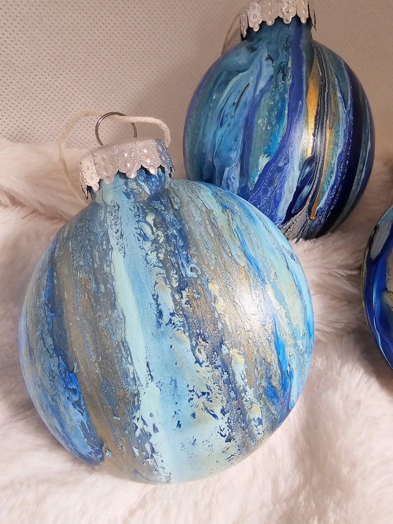 Abstract Ornament Set, Gift for Artist, Ornaments for Artist, Fluid ...