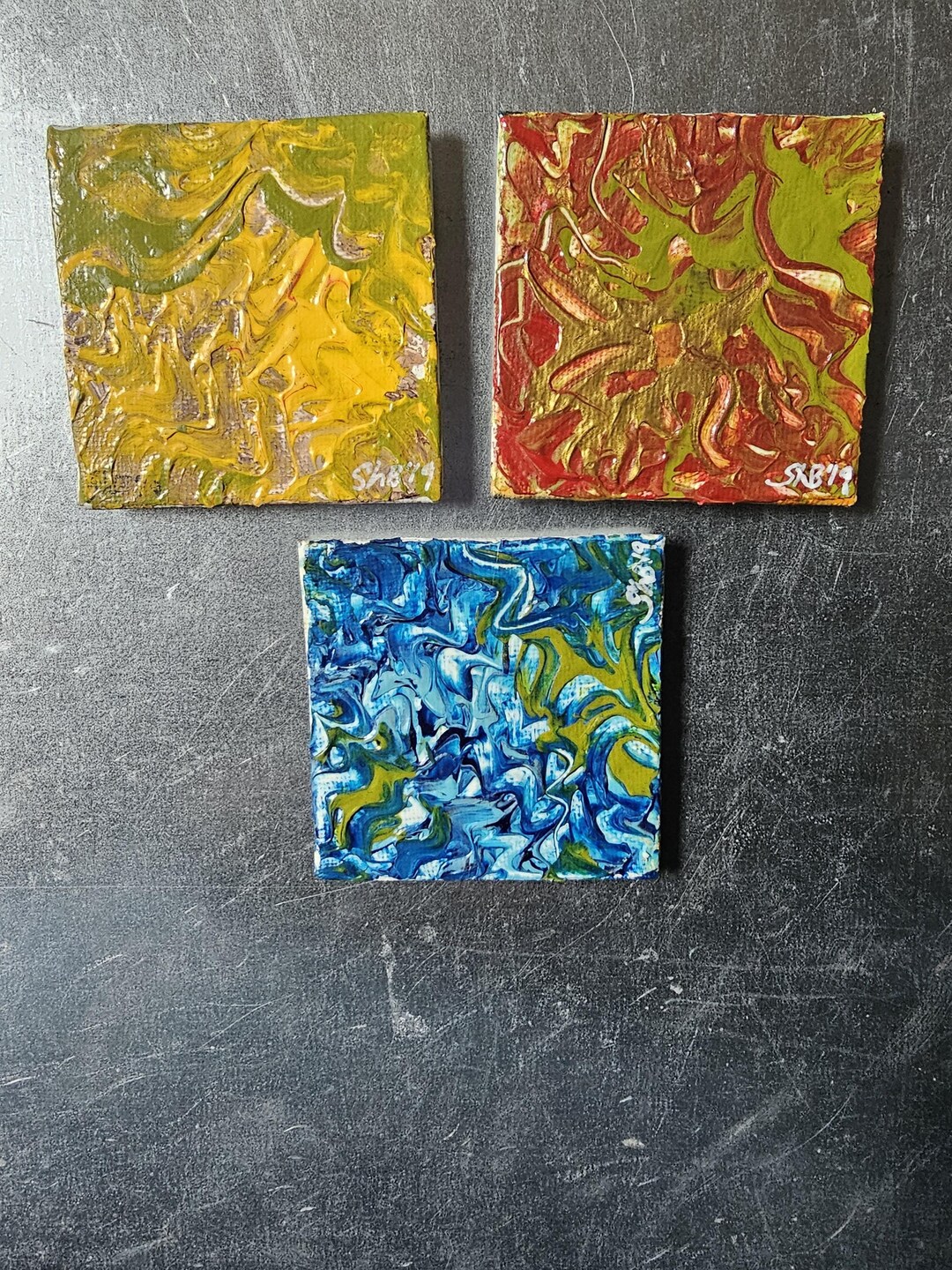 Magnet Paintings, Magnet Gift Set, Mini Canvas Magnets, Canvas Fridge ...