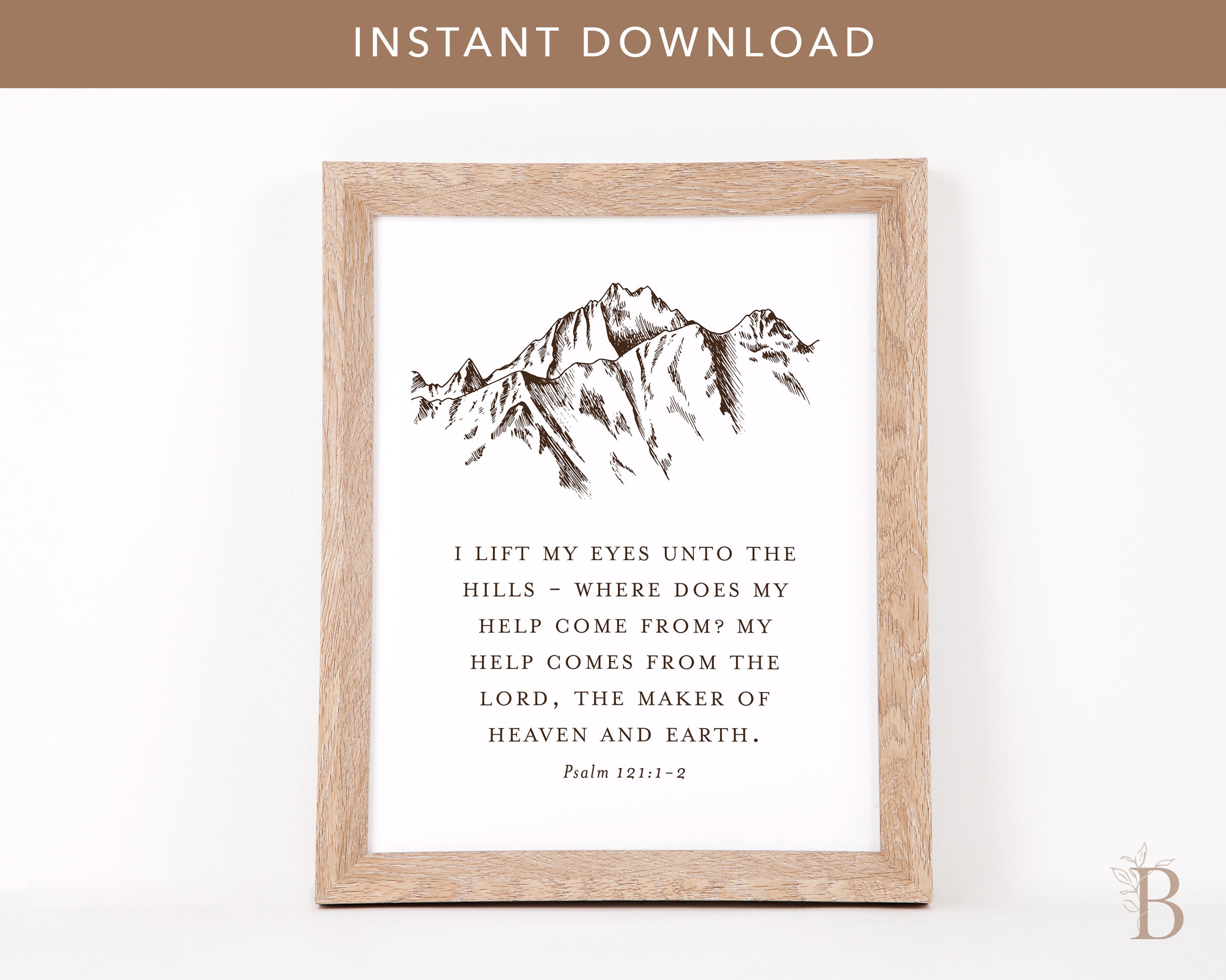 I lift my eyes unto the hills bible verse print Mountain | Etsy