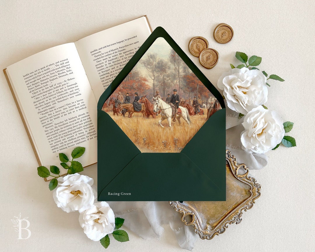 Fine Art Landscape Painting Envelope Liner Country Wedding Envelope ...
