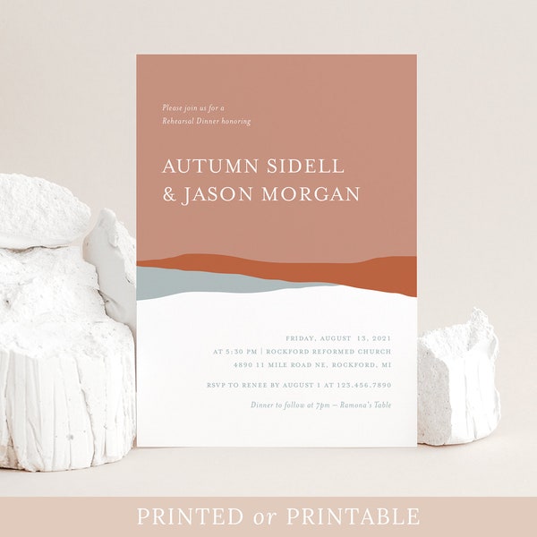 Block Print Wedding Invitation - Etsy