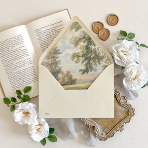 Fine Art Landscape Painting Envelope Liner | Country Wedding Envelope ...