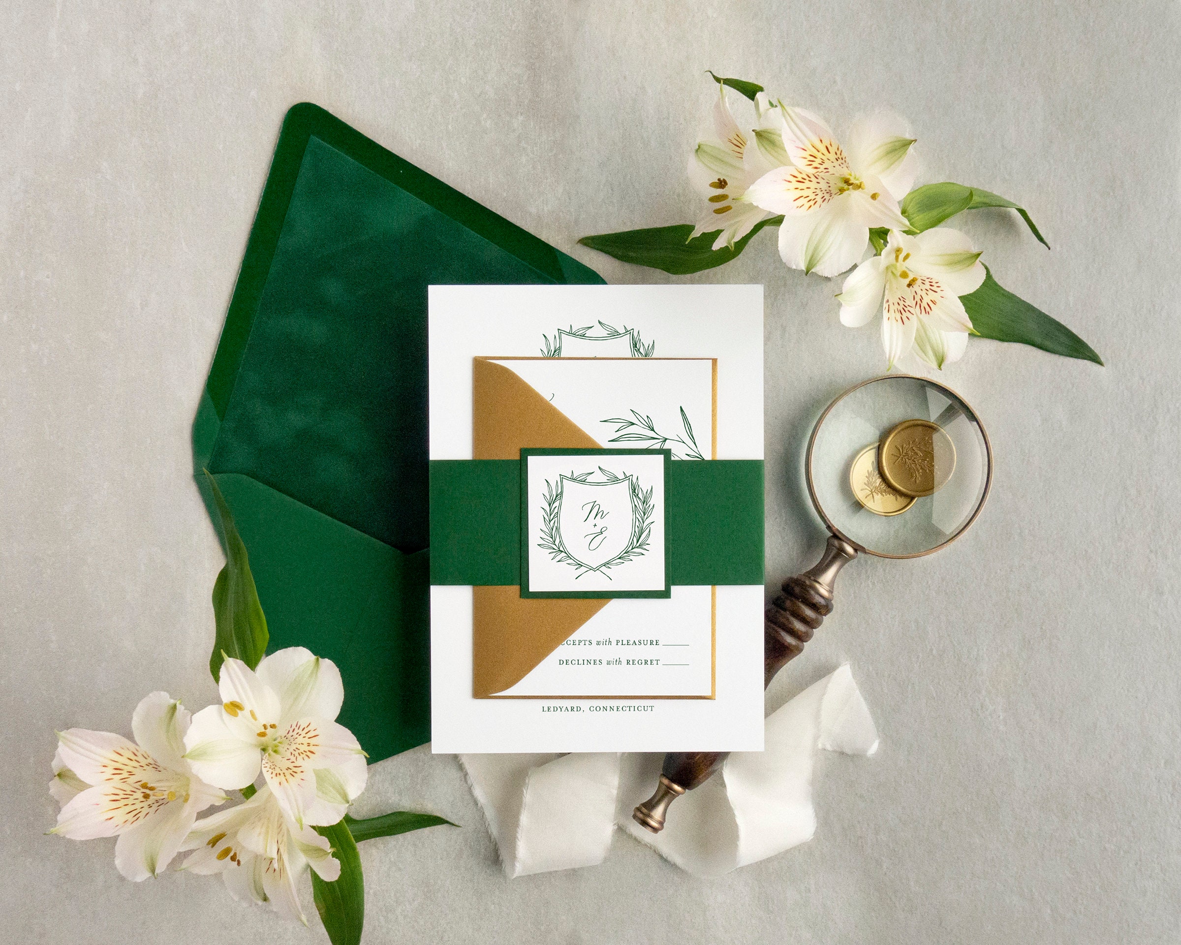 Regal wedding invitation Wedding crest invitation Monogram | Etsy