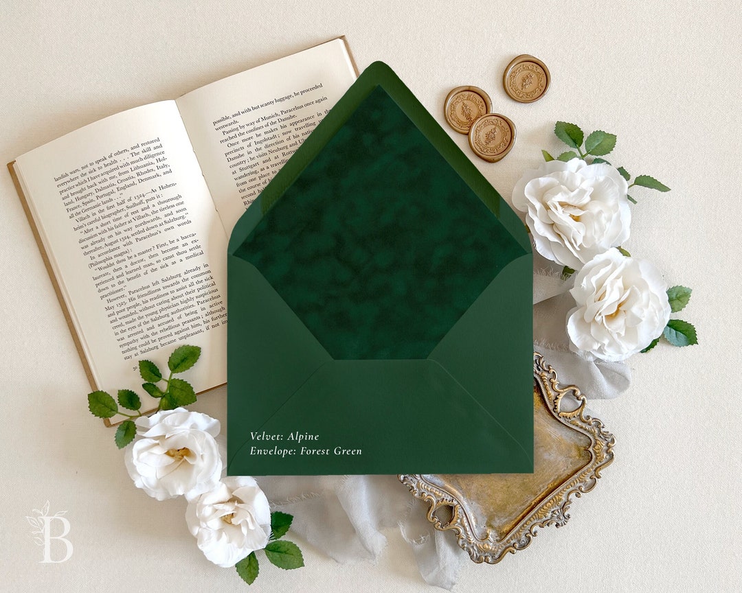 Velvet Envelope Liners | Green Envelope Liner, Suede Envelope Liner ...