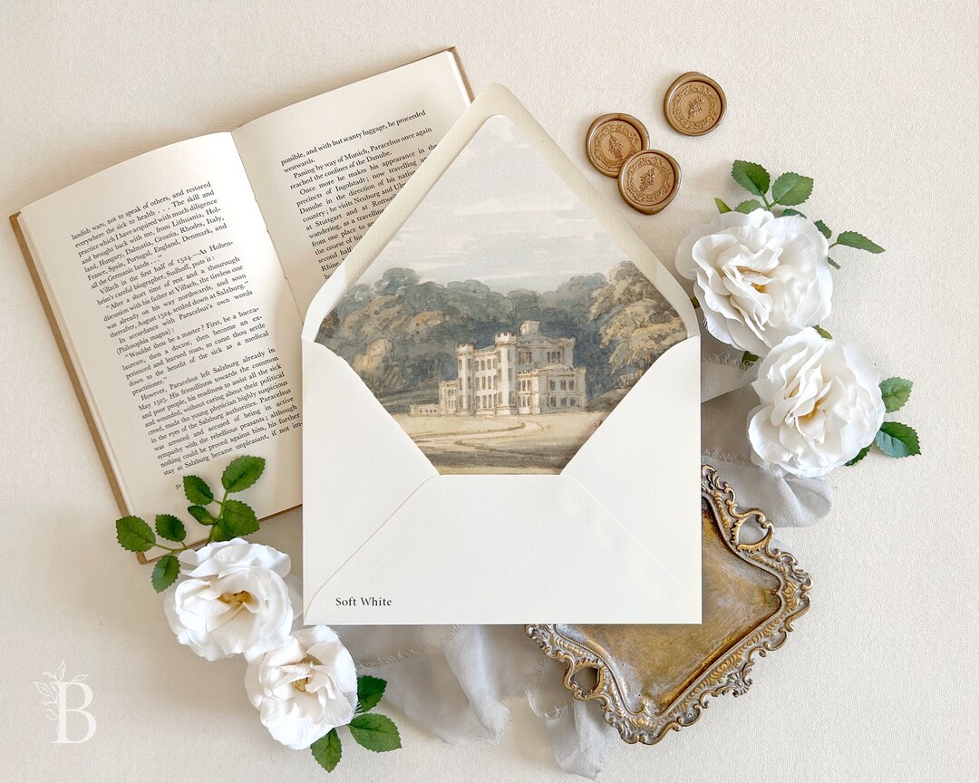 Fine Art Envelope Liner Painted Landscape Envelope Liner, Vintage ...