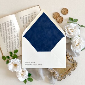 Navy Blue Velvet Envelope Liner | Velvet Lined Wedding Envelopes, Ocean ...
