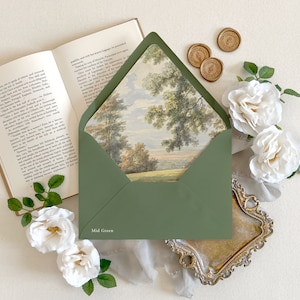 Fine Art Landscape Painting Envelope Liner | Country Wedding Envelope ...