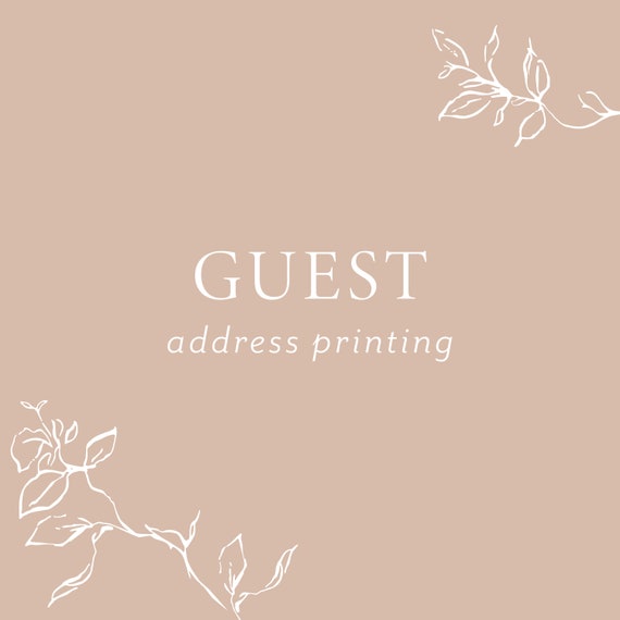 Guest Address Printing Envelope Printing | Etsy