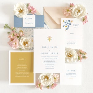 Fun and Unique Wedding Invitation, Folk Art Style Wedding Invitation ...