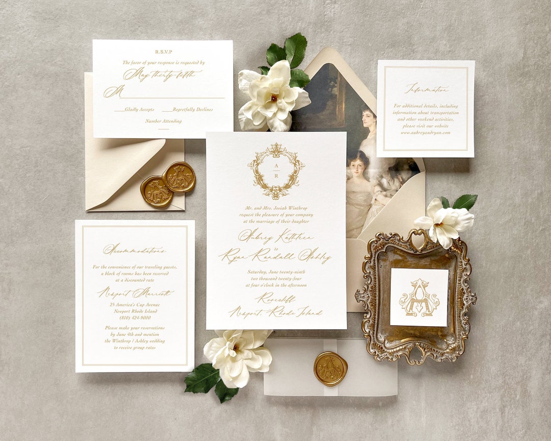 Elegant Wedding Invitation Romantic Calligraphy Wedding - Etsy