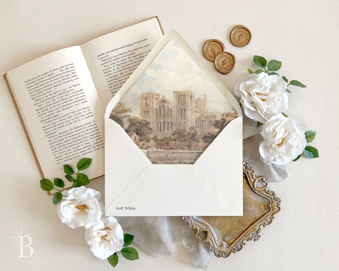 Vintage Fine Art Envelope Liner | Fine Art Wedding Envelopes, Elegant ...