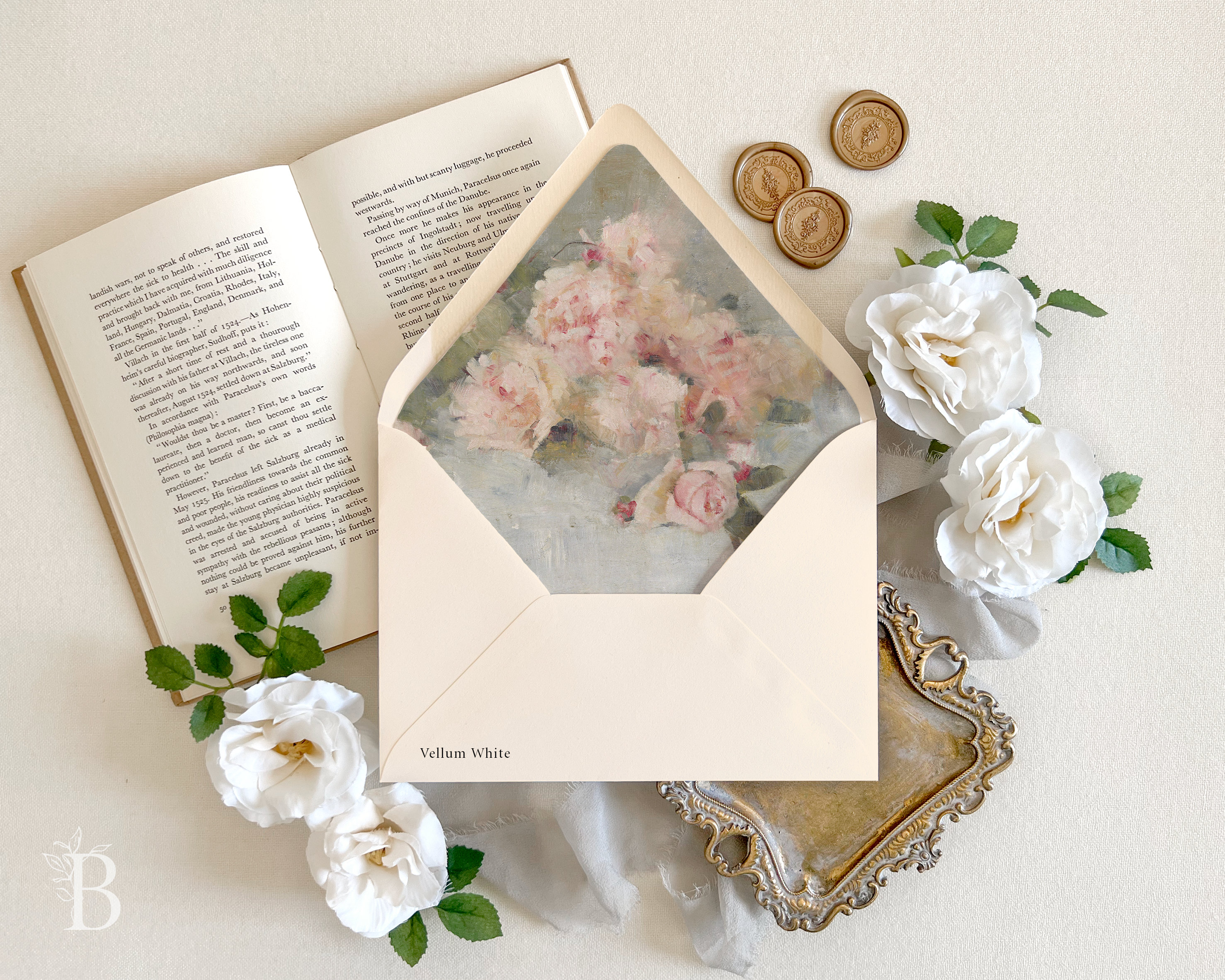 Vintage Floral Envelope Liner | Pink Roses Wedding Envelope, Blush ...