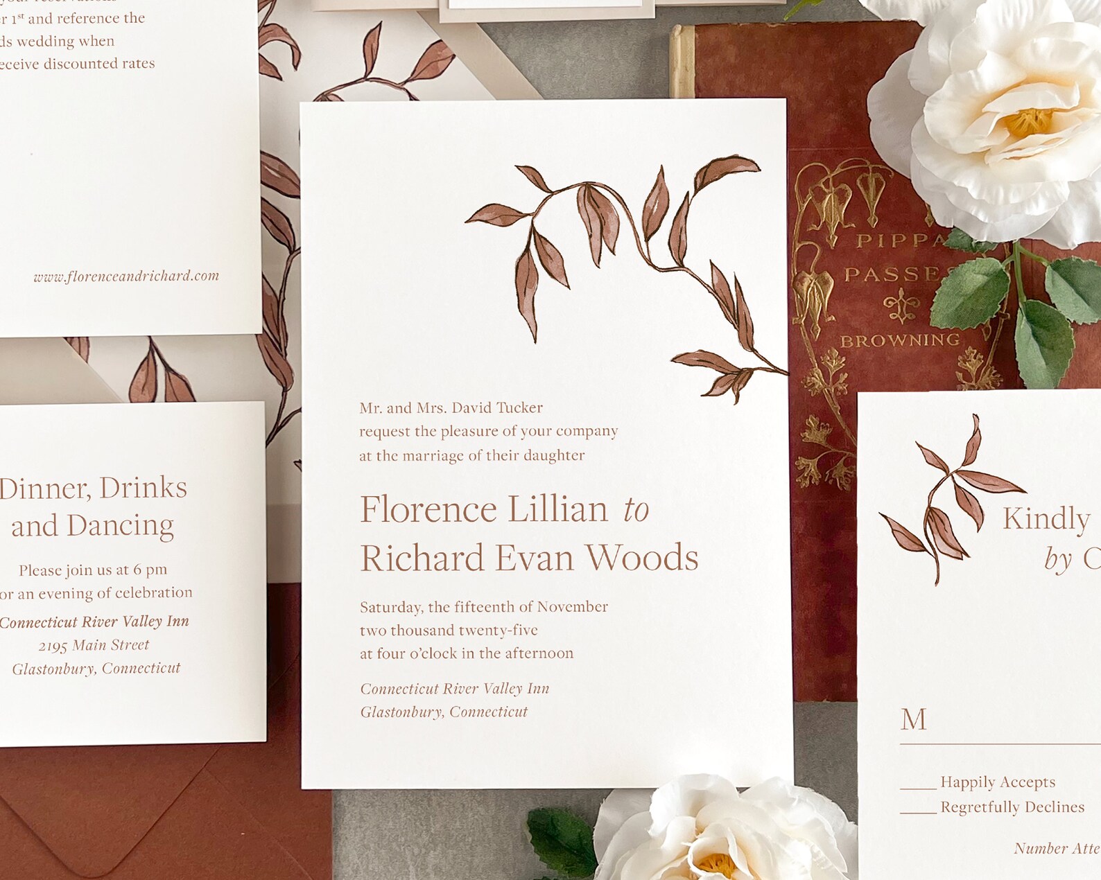 Elegant Autumn Wedding Invitation Simple Fall Wedding - Etsy