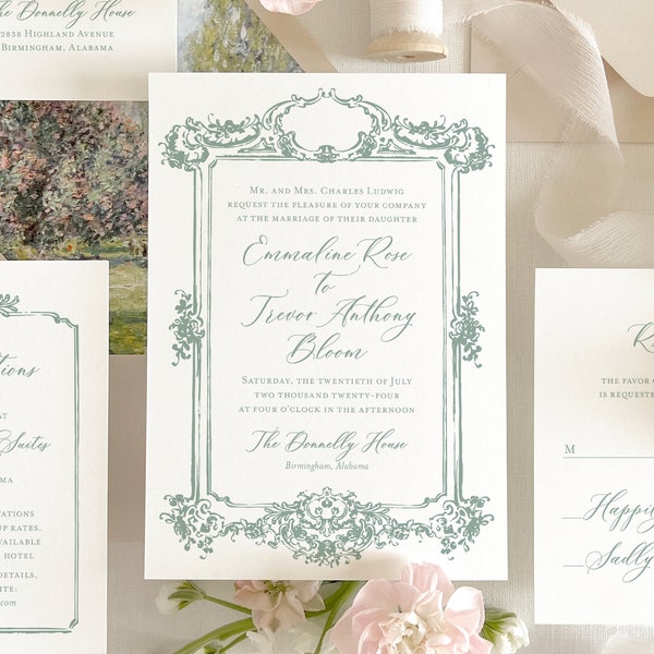 Elegant Wedding Invitations - Etsy