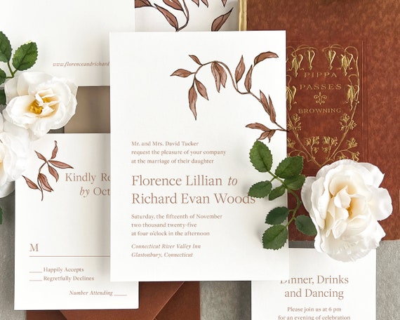 Autumn Wedding Invitation Wording