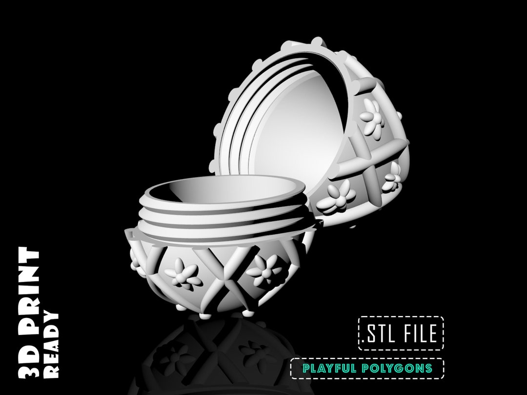 Easter Egg With Threads STL Files | Diamonds Egg Model for 3D Printing ...