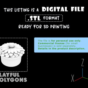 Daisy Jewelry Box STL Print File | Wedding Ring Box Model for 3D ...