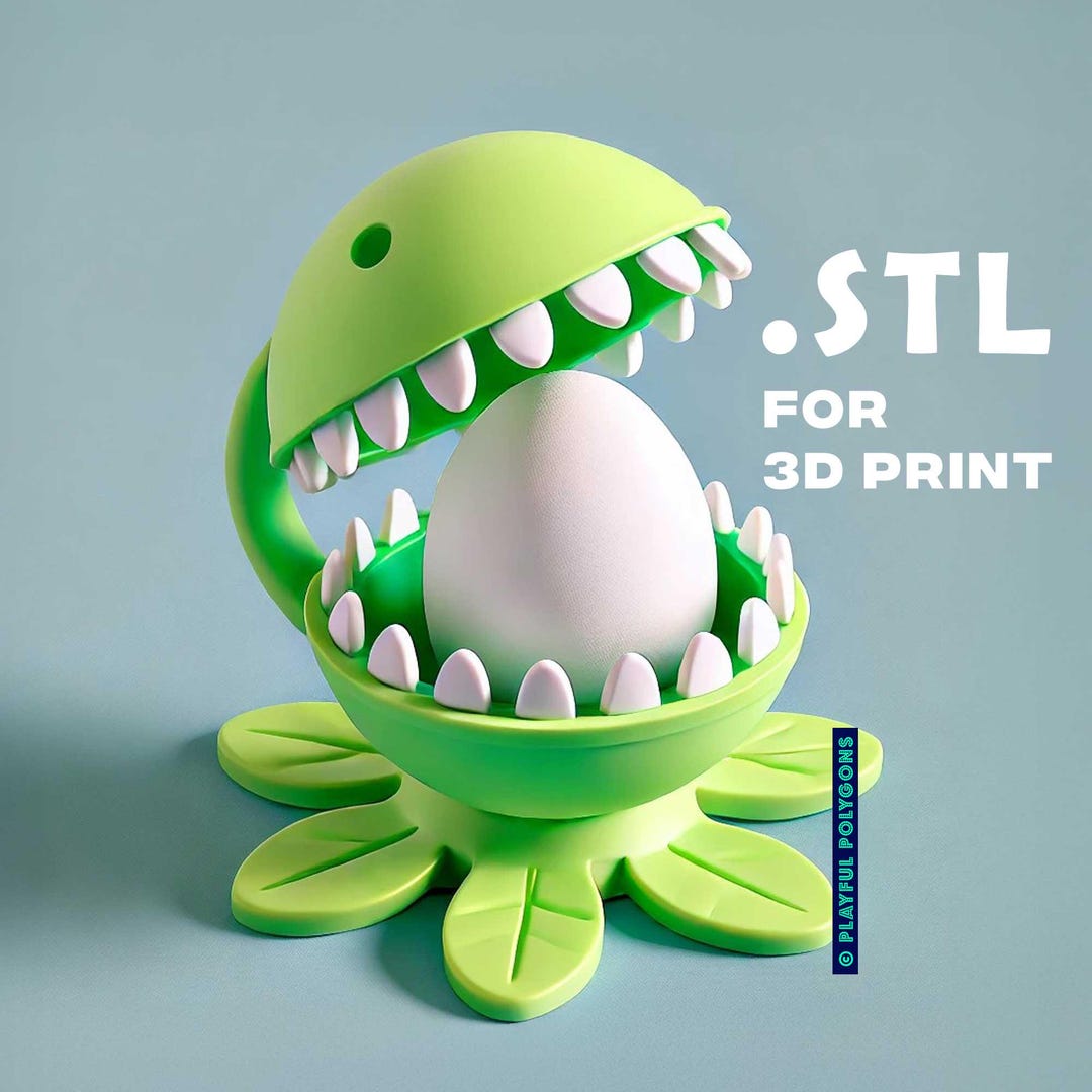 Carnivorous Plant Egg Cup 3D Print Stl File | Funny 3D Printable Easter ...