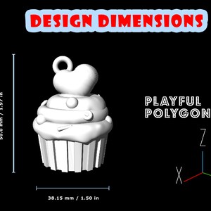 Cupcake Keychain 3D Print STL File | 3D Model Ready for 3D Printing ...