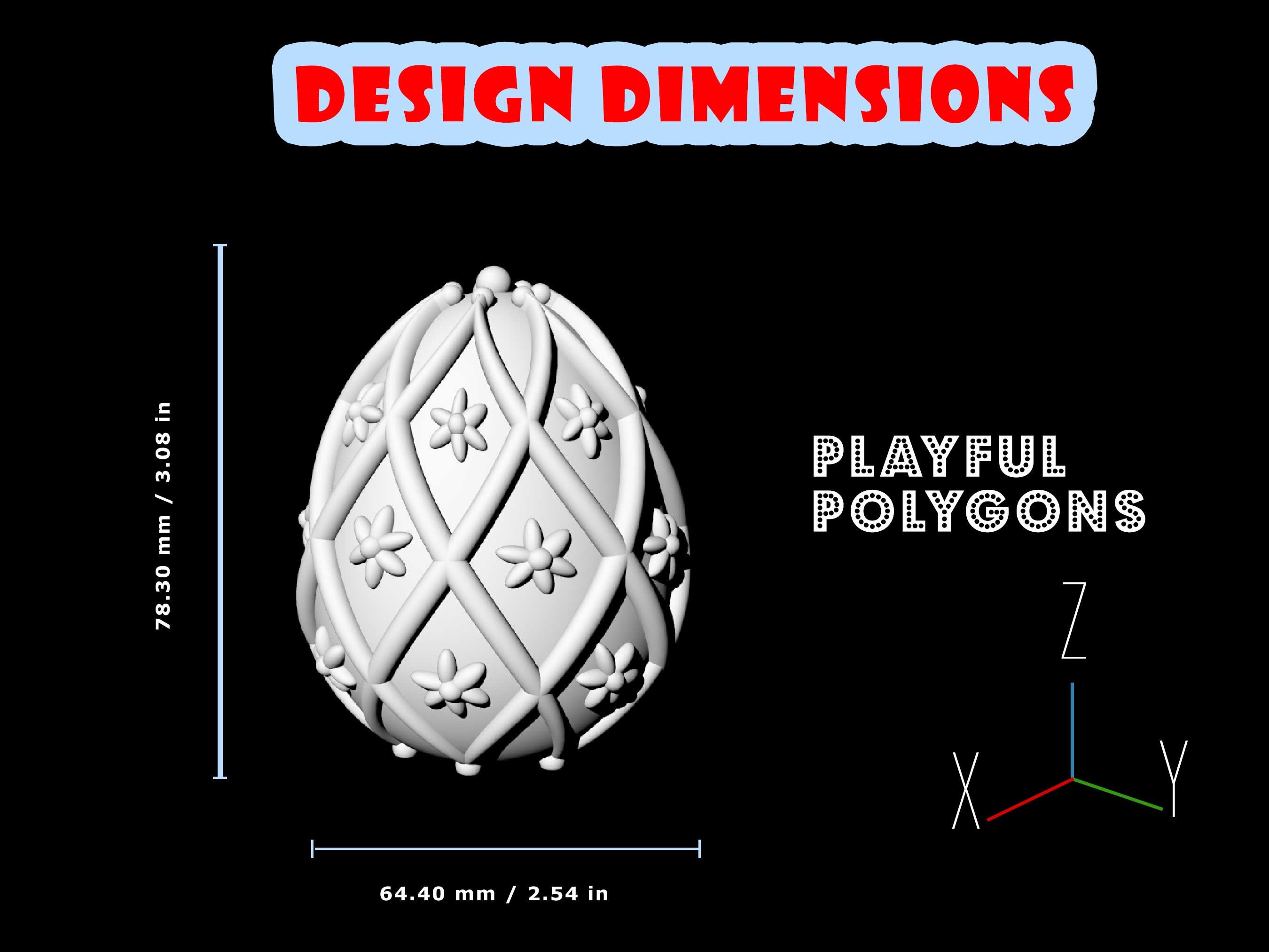 Easter Egg With Threads STL Files | Diamonds Egg Model for 3D Printing ...