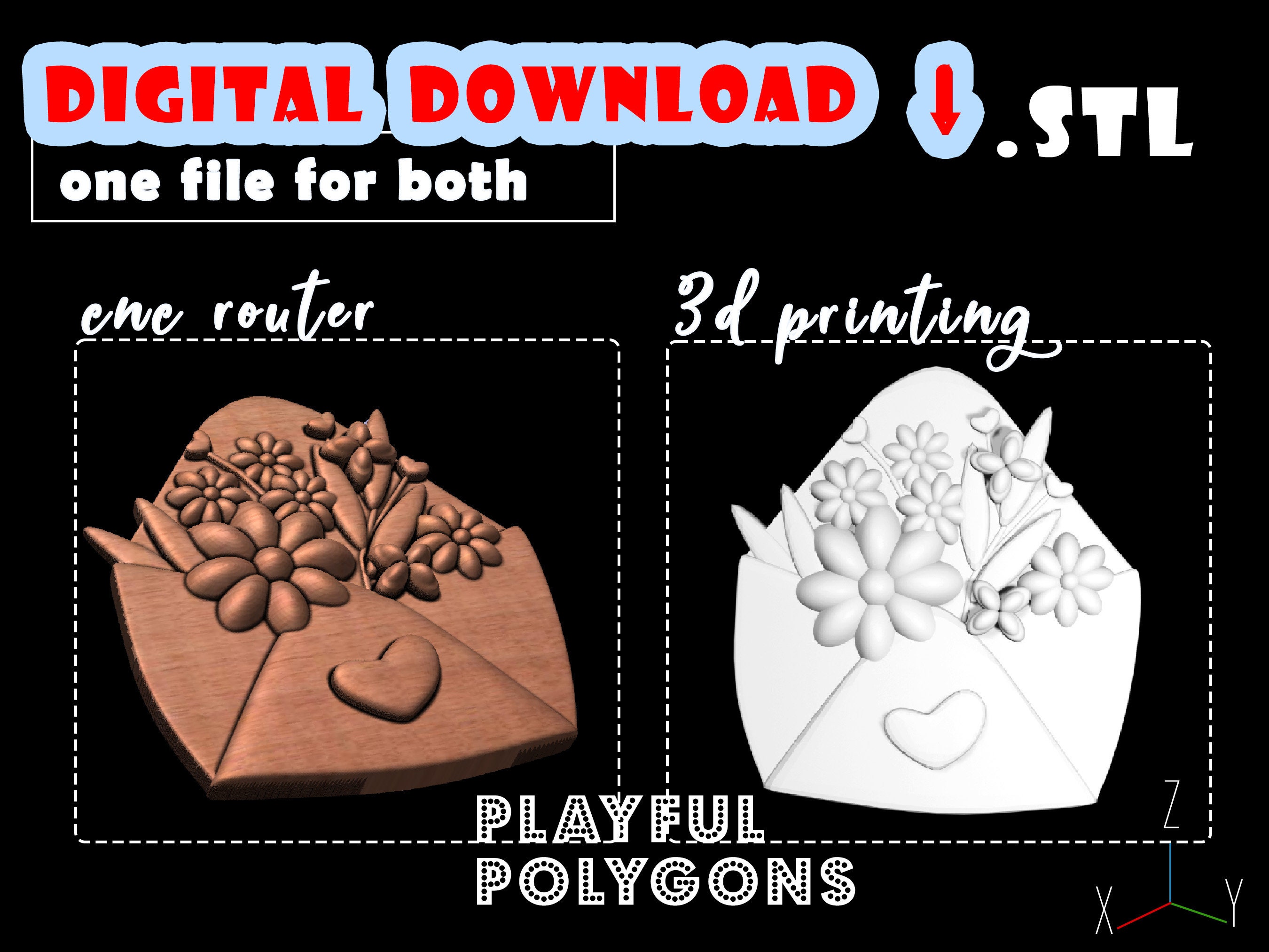 Love Letter STL Model for CNC Router & 3D Print | Artcam / Aspire Cnc ...
