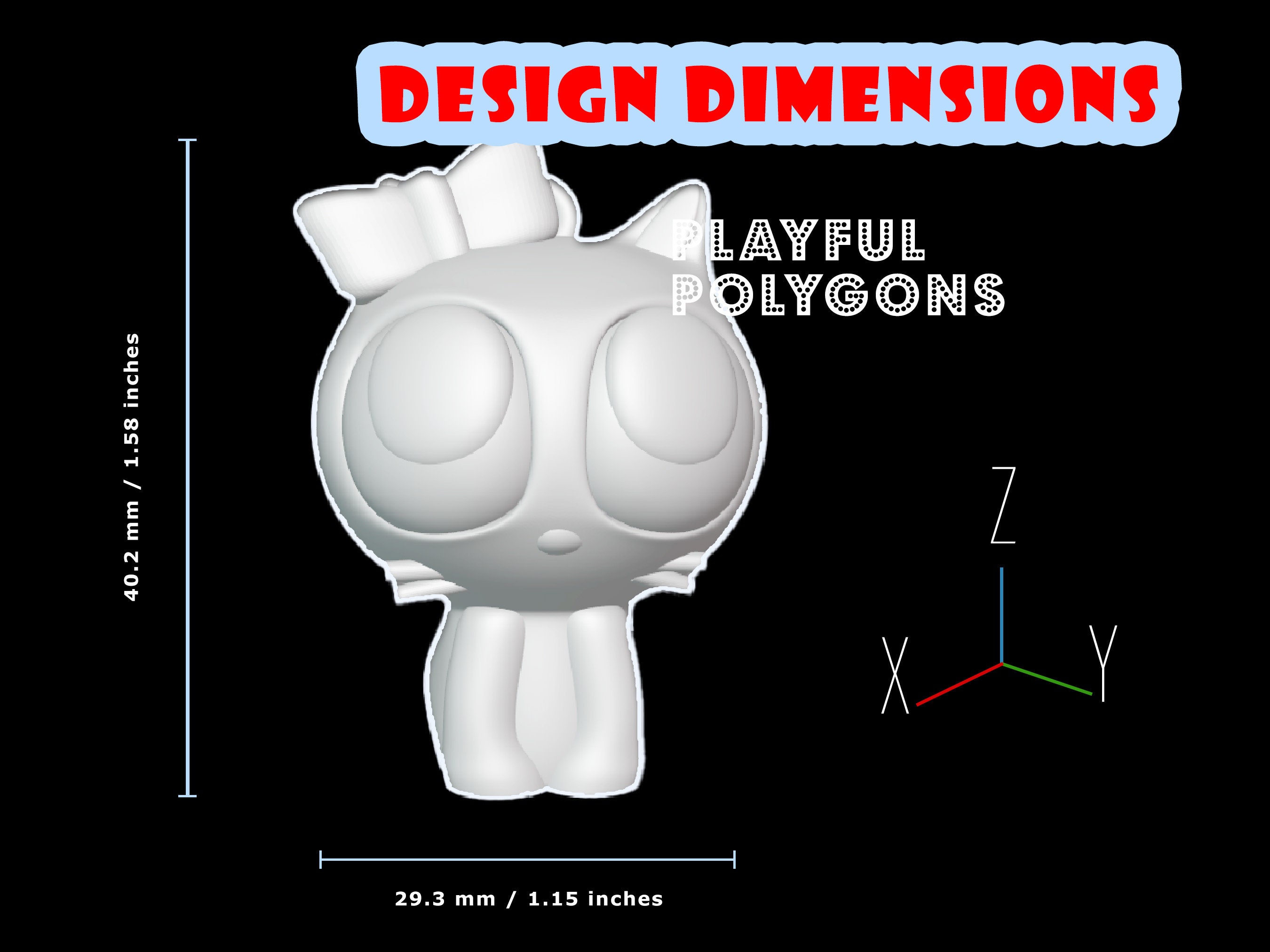 Cute Cat Keychain 3D Print STL File | Digital File Ready for 3D ...