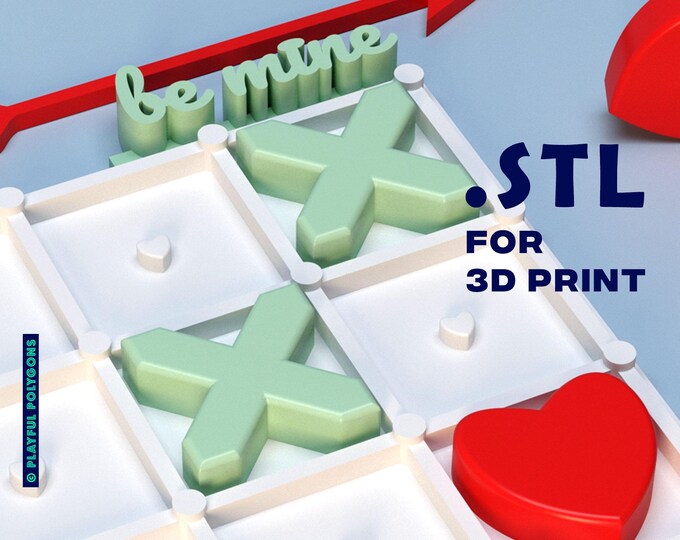 3D Tic Tac Toe Game STL File, 3D XOX Board Game Print File, 3D Printing ...