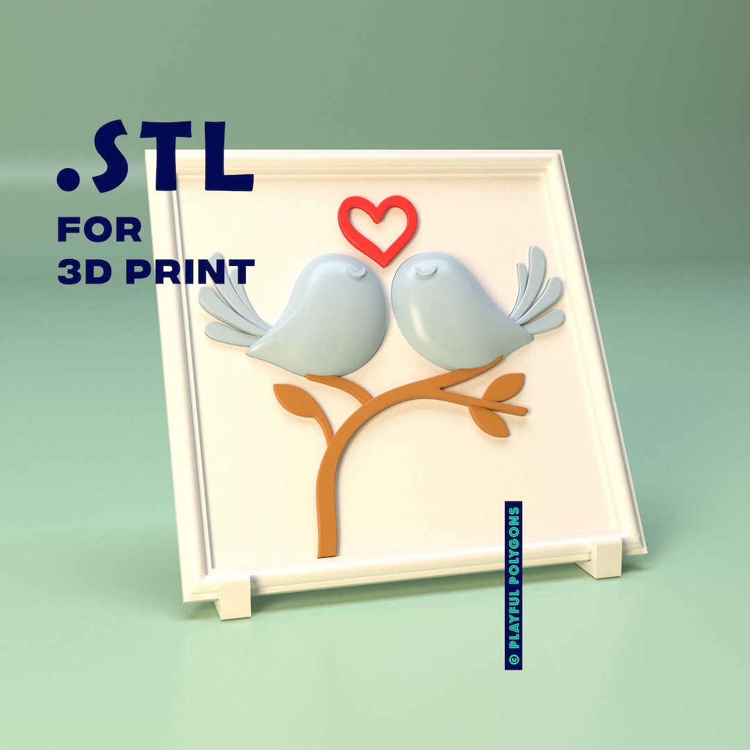 Love Birds Stl File for 3D Printer | Gift for Girlfriend, Valentine ...