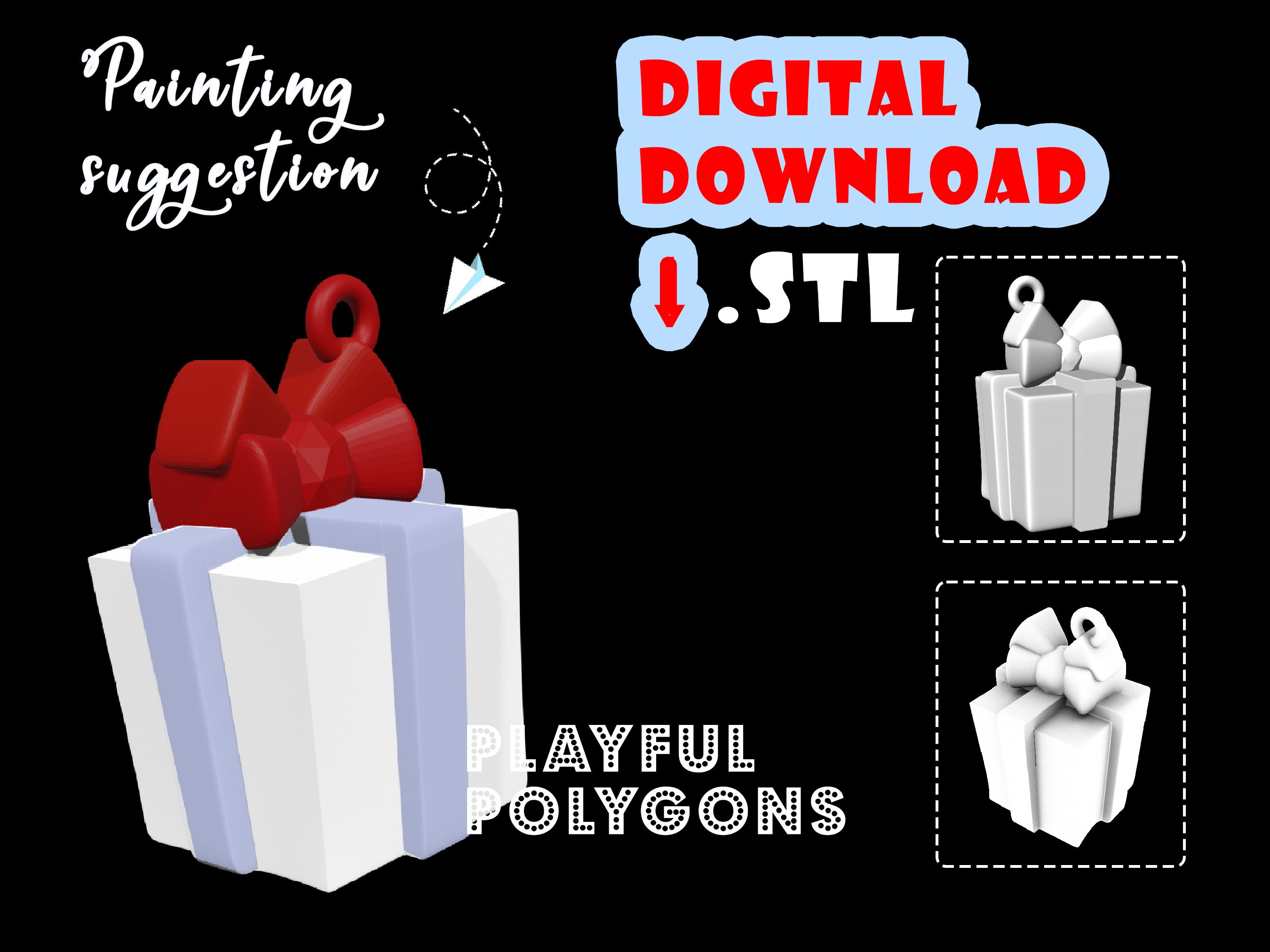 Gift Box 3D Print STL Files | Digital Model Ready for 3D Printing ...