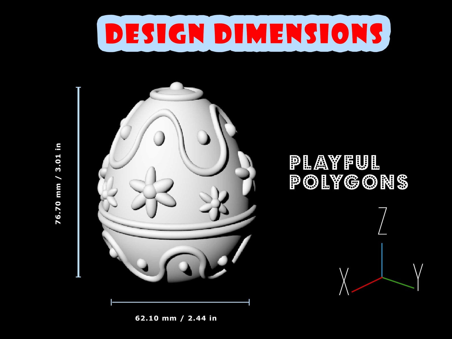 Easter Egg With Threads STL Files | Cute Decorated Egg Model for 3D ...