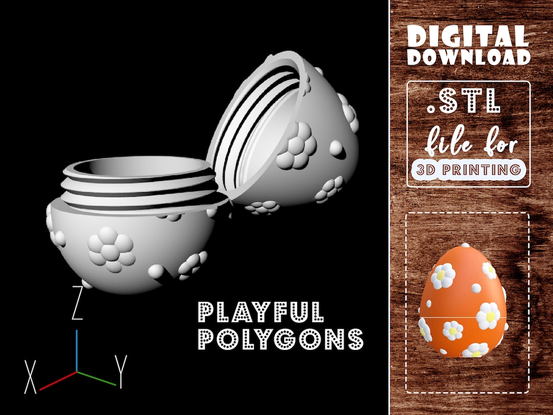 Easter Egg With Thread STL Files | Cute Flowery Egg Model for 3D ...