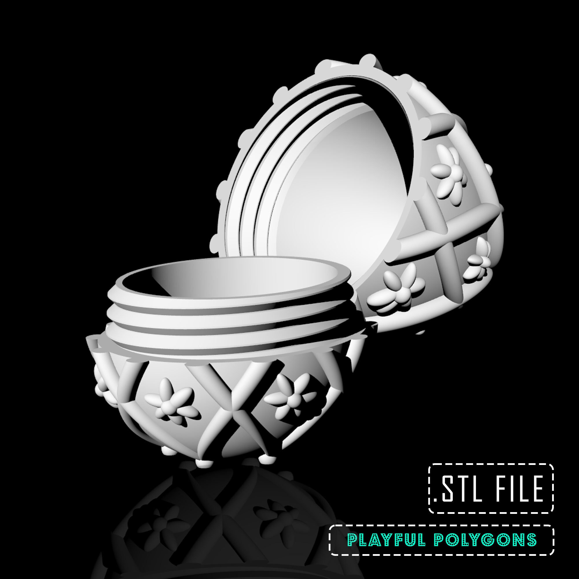 Easter Egg With Threads STL Files | Diamonds Egg Model for 3D Printing ...