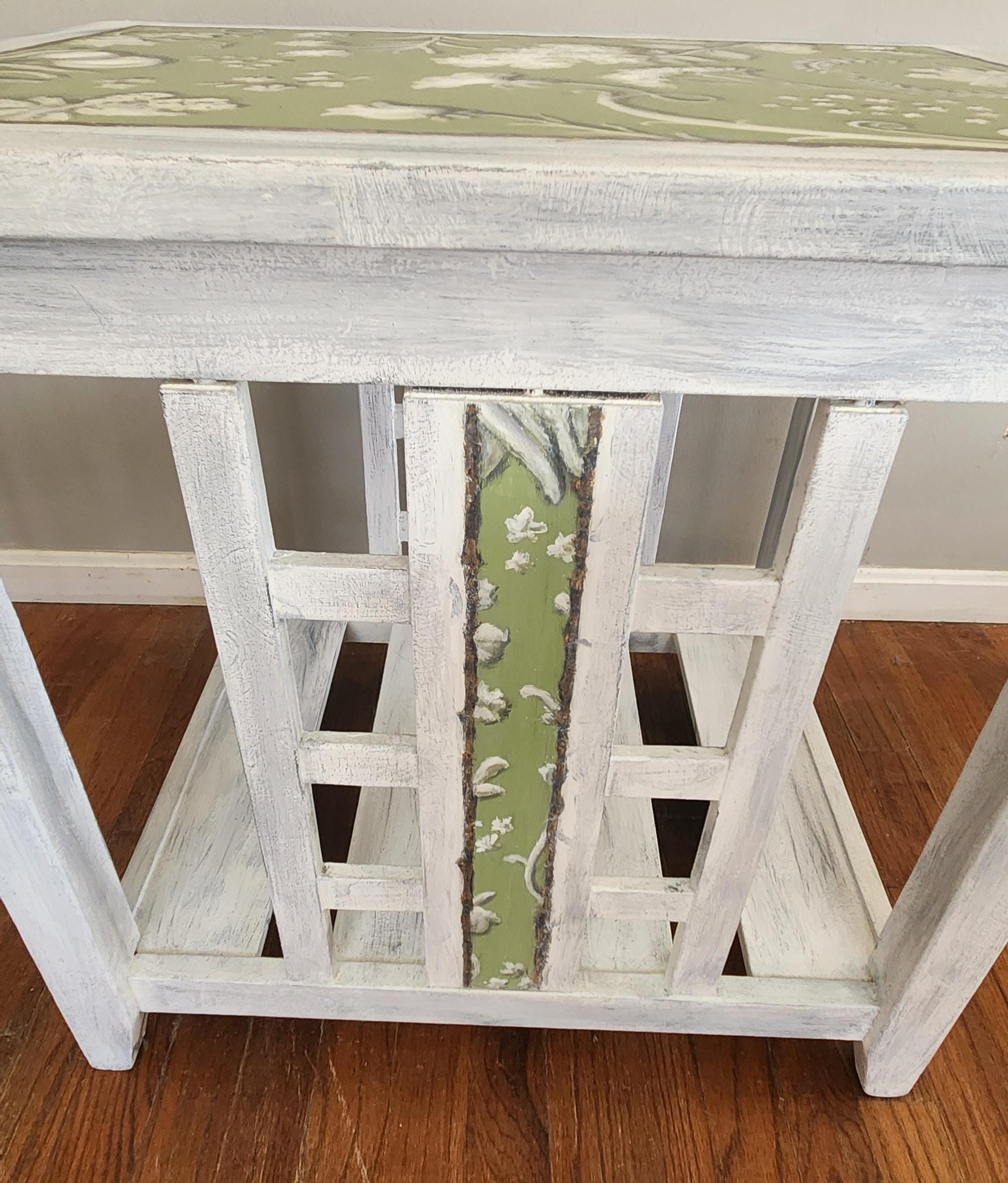 Matching Pair of Hand-painted End Tables/ French Country/ Traditional ...
