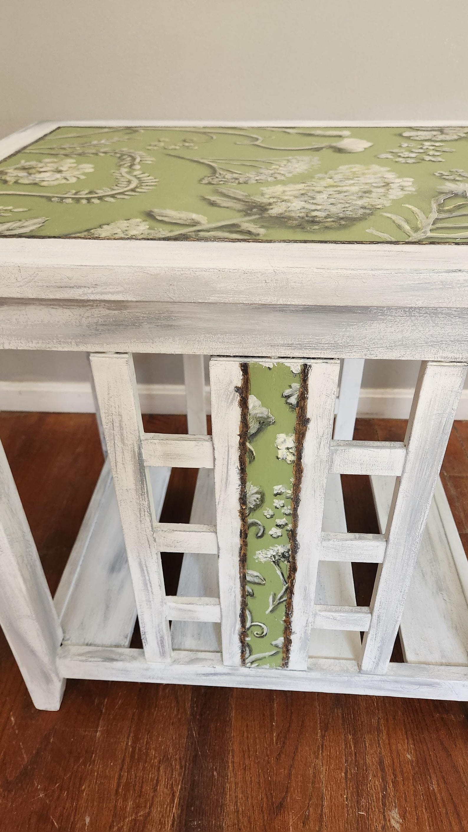 Matching Pair of Hand-painted End Tables/ French Country/ Traditional ...