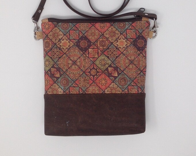 Cork Cross Body Zipper Top Bag, Handmade Cork Purse - Etsy