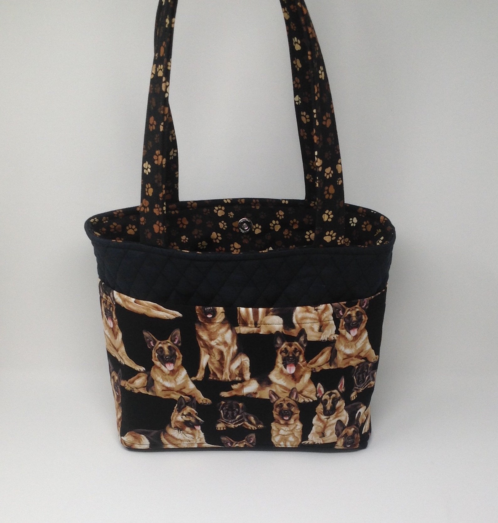 German Shepherd Quilted tote bag with Lots of Pockets | Etsy