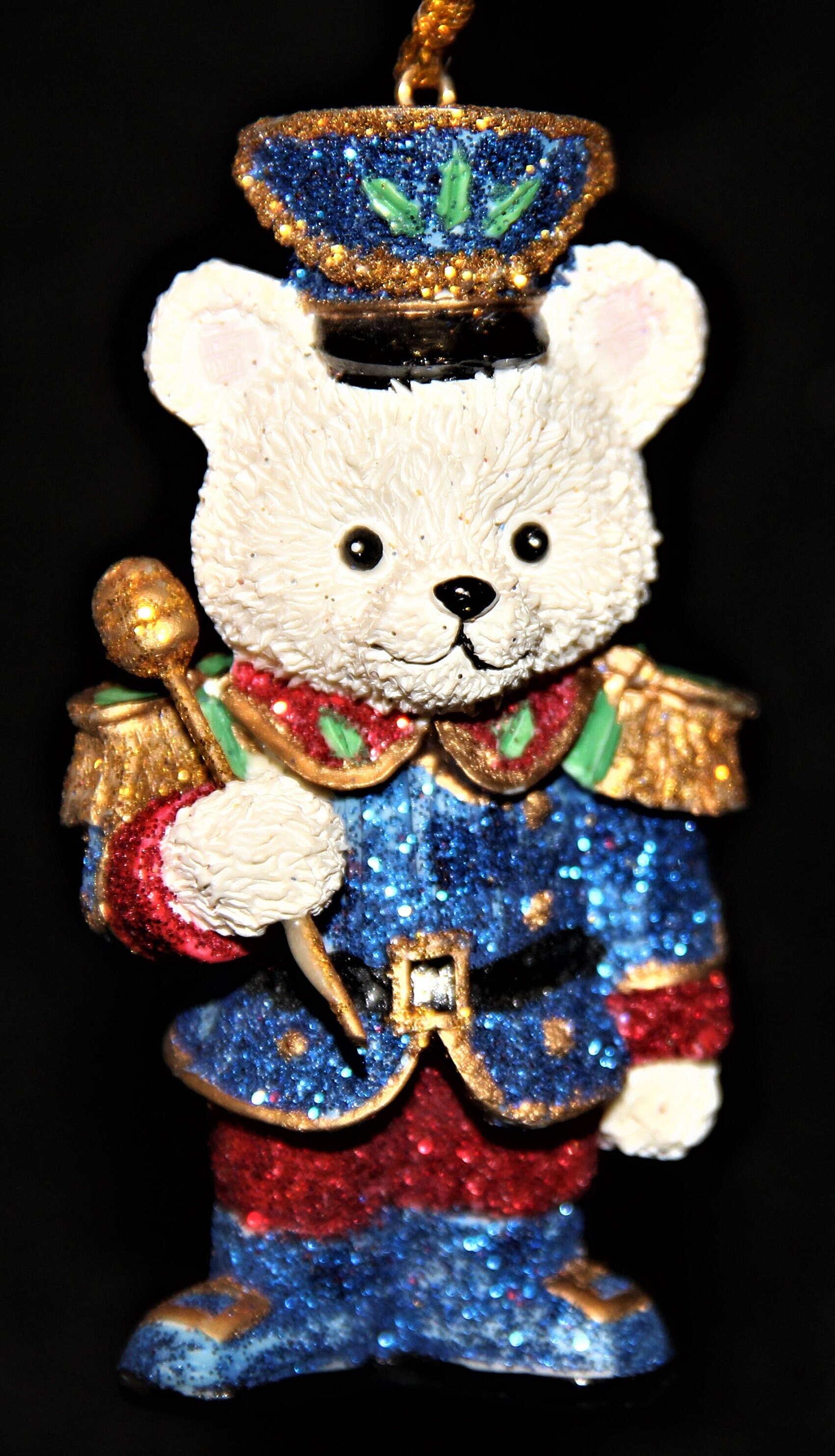 Danbury Mint Teddy Bear Glitter Ornaments "ice Dancer" and "drum Major ...