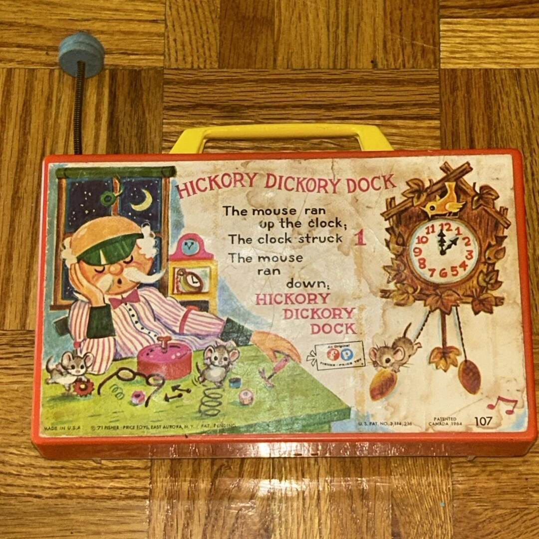 Vintage 70's Fisherprice HICKORY DICKORY DOCK Wind-up Musical Clock ...