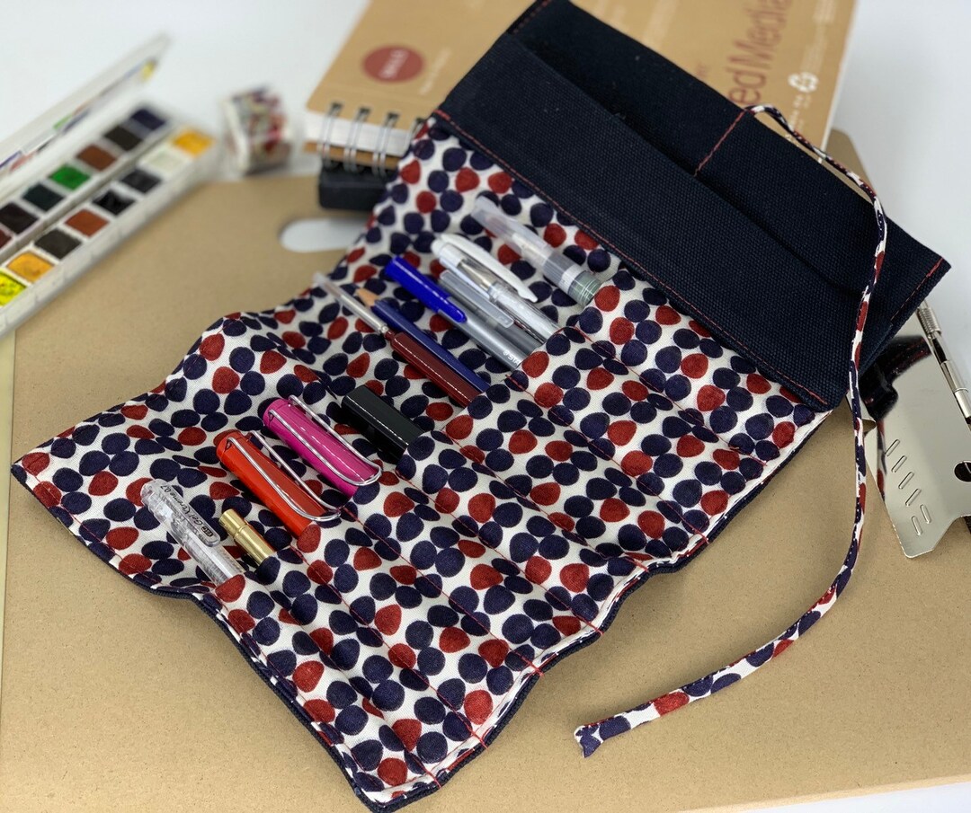 Handmade Roll up Pen Case With 2 Pocket - Etsy