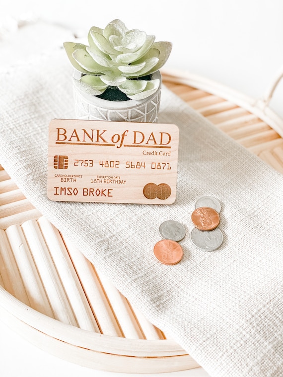 Bank of Dad Wood Card Funny Fathers Day Card Fathers Day - Etsy